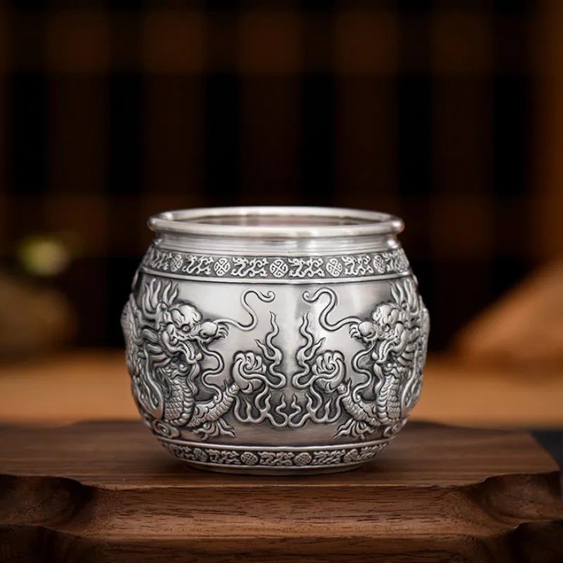 Hundred-Blessing-Auspicious-Dragon-Style-Pure-Silver-999-Tea-Cup-Kungfu ...