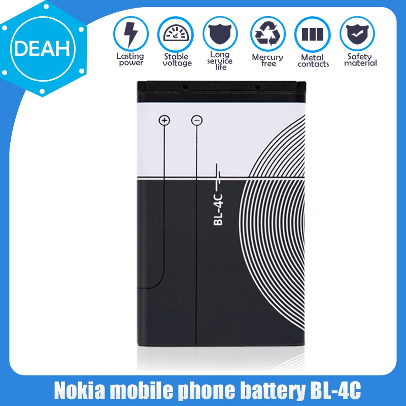 1pcs Bl-4c Bl 4c Bl4c 3.7v 890mah Replacement Phone Battery For Nokia ...
