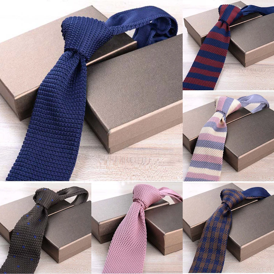 Ricnais Corbata de punto delgada para hombre, corbatas finas de moda ...