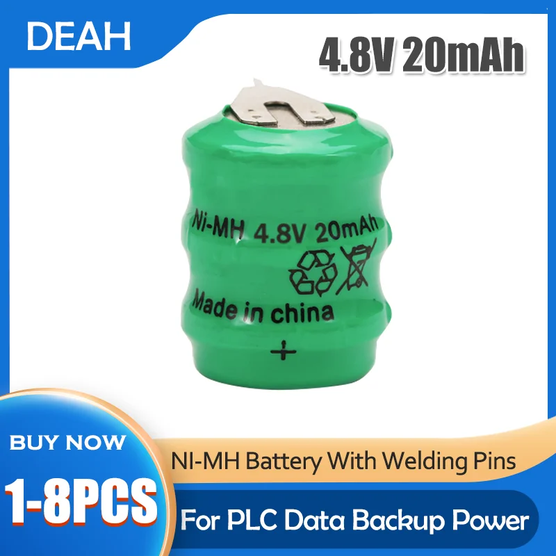 4-8V-20mAh-Ni-MH-Rechargeable-Battery-With-Solder-Pins-For-PLC-Data ...
