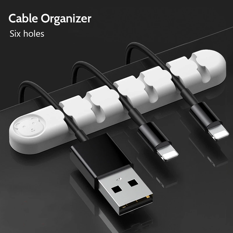 Cable Organizer Silicone Usb Cable Winder Desktop Tidy Management Clips ...