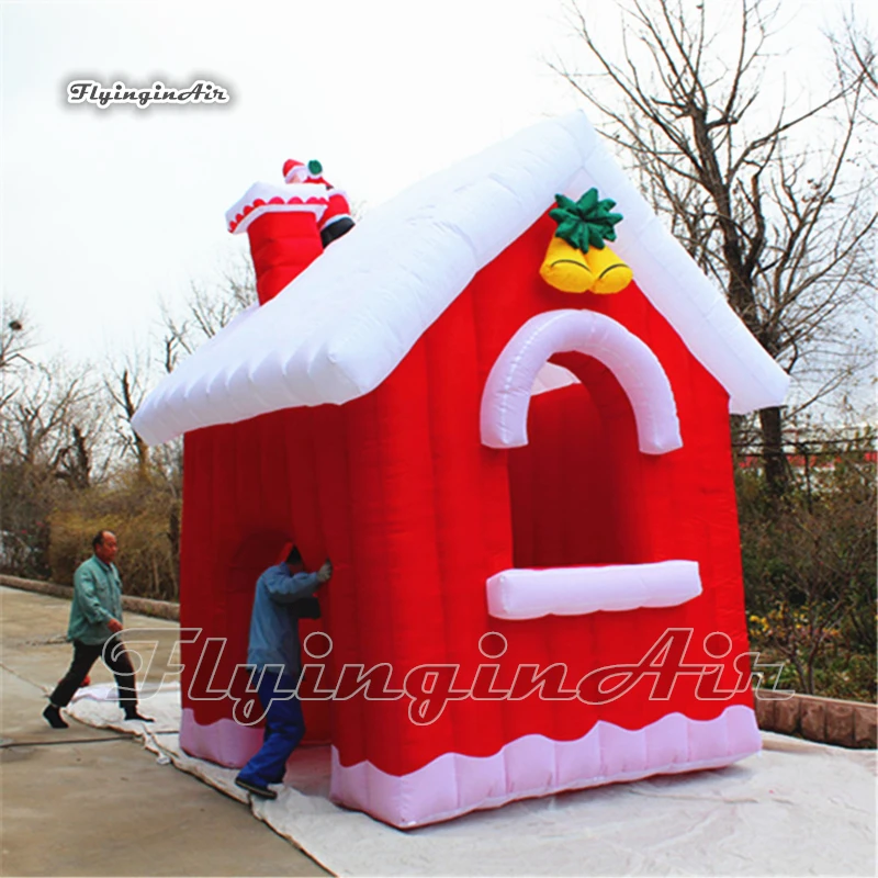 Winter Outdoor Christmas Inflatable House 4m Red Festival Tent Air ...