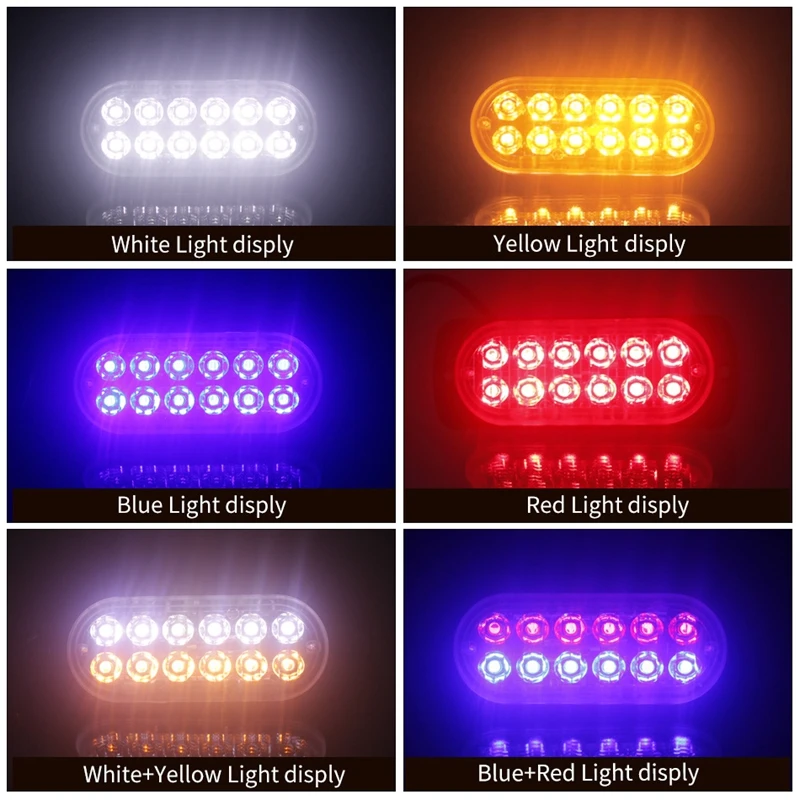 Traffic Safety Warning Lights 36W Emergency Flash Strobe Lamp Colorful ...