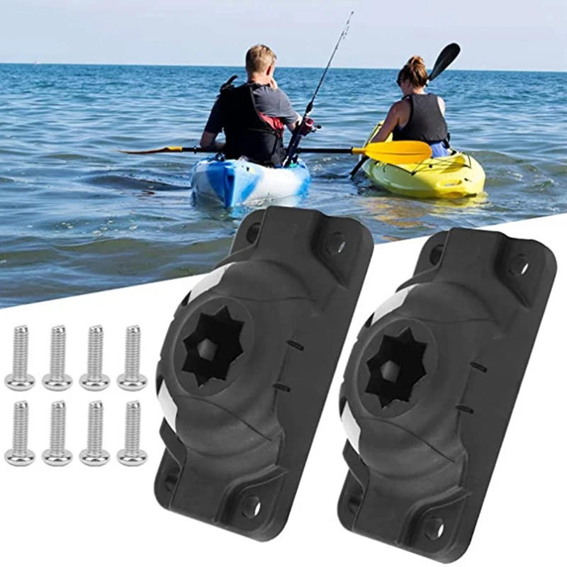 2Pcs Boat Kayak Rod Holder Mount Base with Screws Boat Canoe Slide Rail ...
