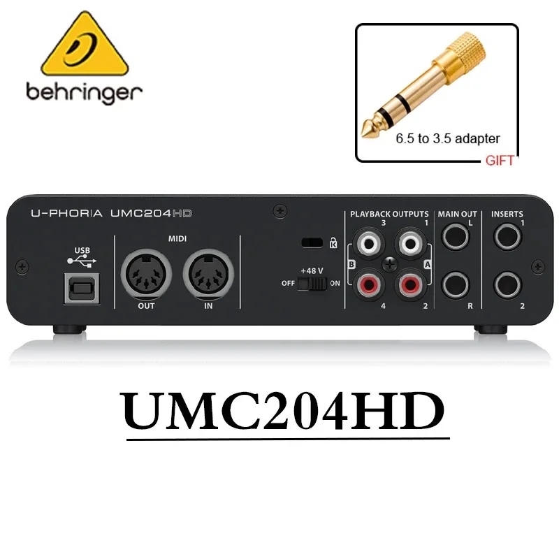 Behringer UMC204HD/UMC202HD/ UMC22 Sound Card Audio Interface Recording ...