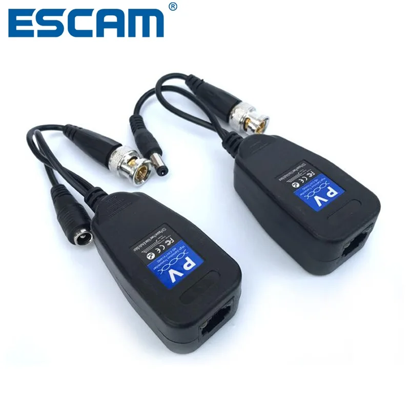 패시브 발룬 RJ45 CCTV 발룬 비디오 송수신기 전원 공급 장치, HDCVI HDTVI AHD 아날로그 고화질 카메라용|자동 ...