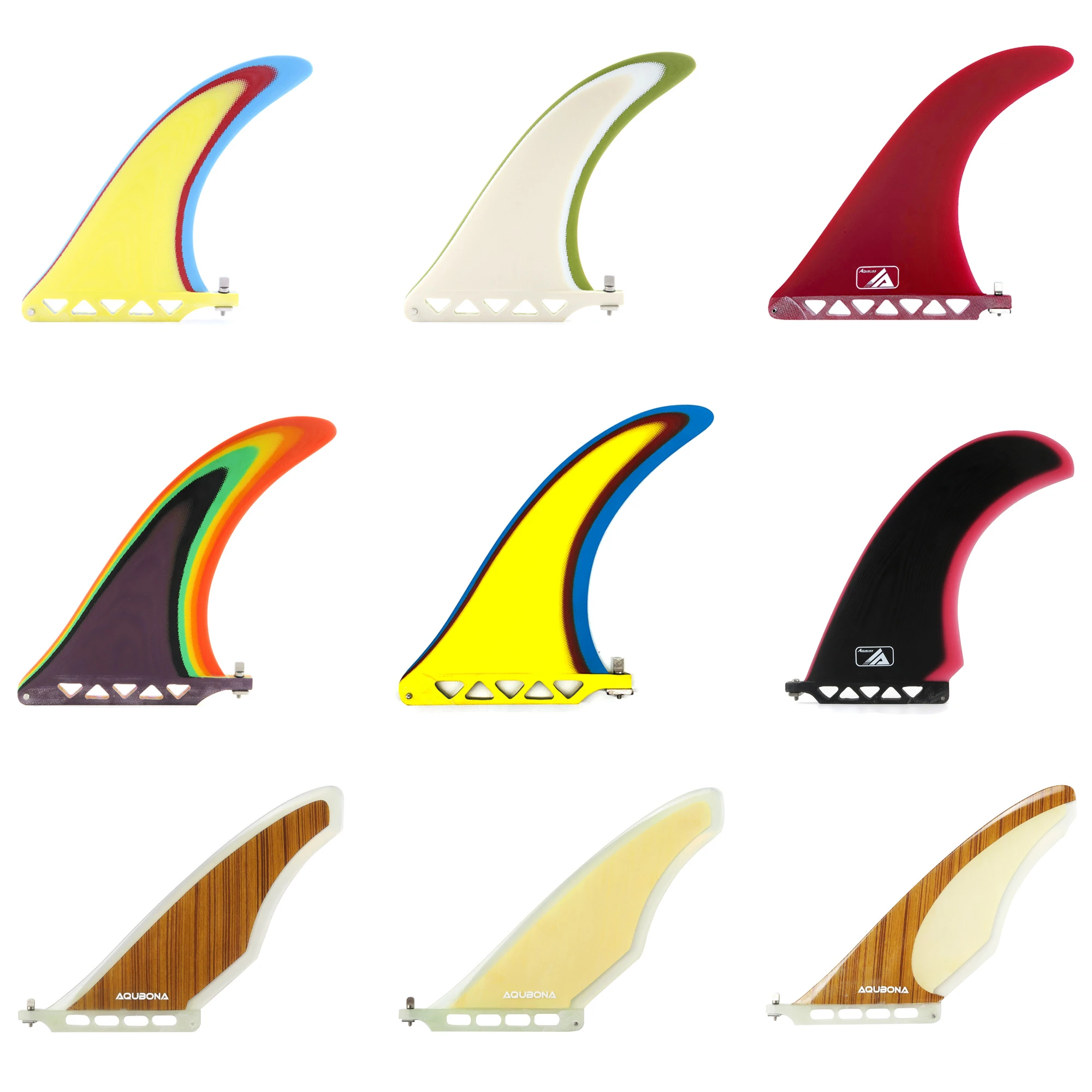 Fiberglass Single Fins 7/8/9/10 Inch Surfboard Center Fins Free No Tool ...