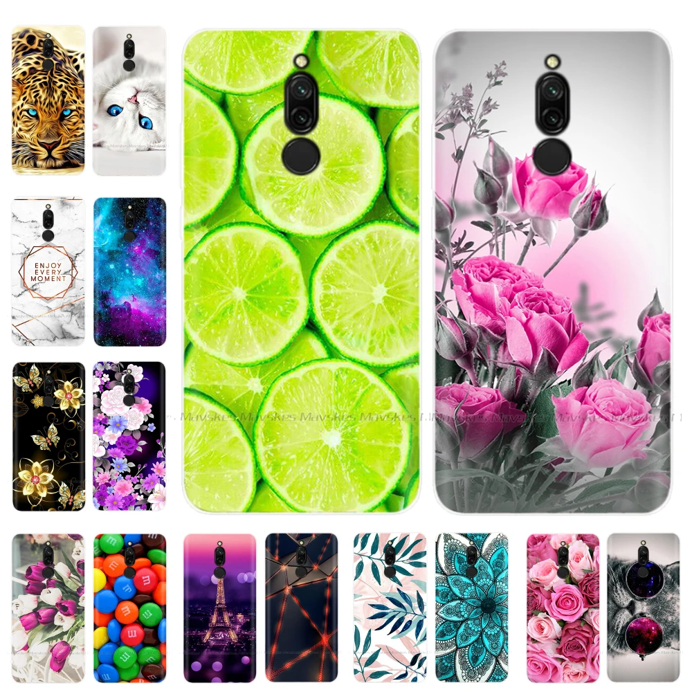Phone Case For Xiaomi Redmi 8 Cover 6.22" Silicone Soft Flower Cover ...