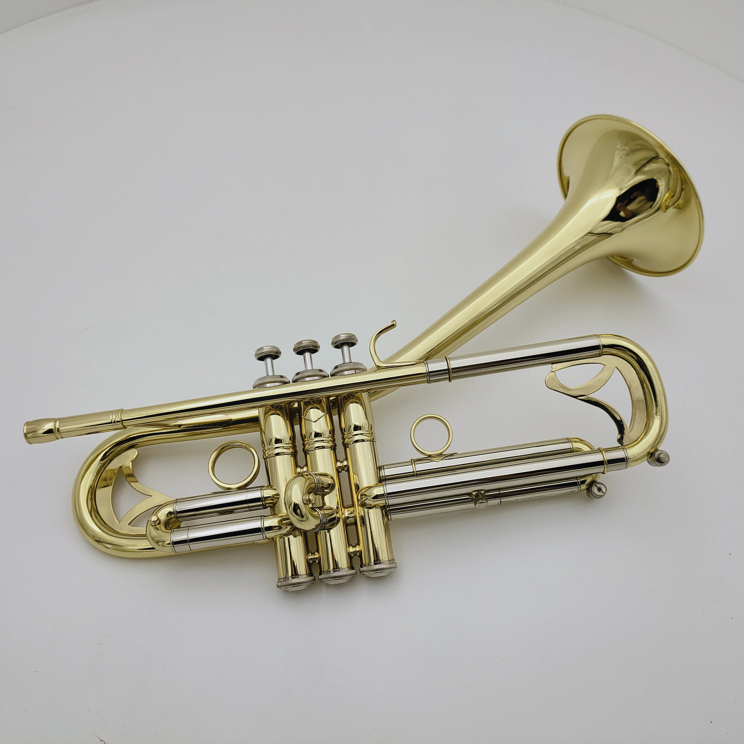 Trumpet Curved Bell Trumept Bb Tune Brass Plated Professional Trumpet ...