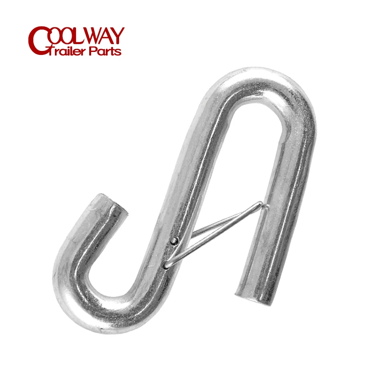 S Hook With Spring D12MM CAP 3500 LBS Trailer Safety Chain Rope RV ...