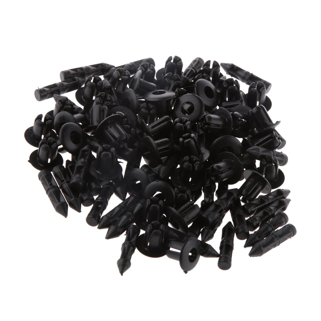 100pcs 6mm Hole Nylon Bumper Fastener Rivet Clips, Fender & Bumper ...