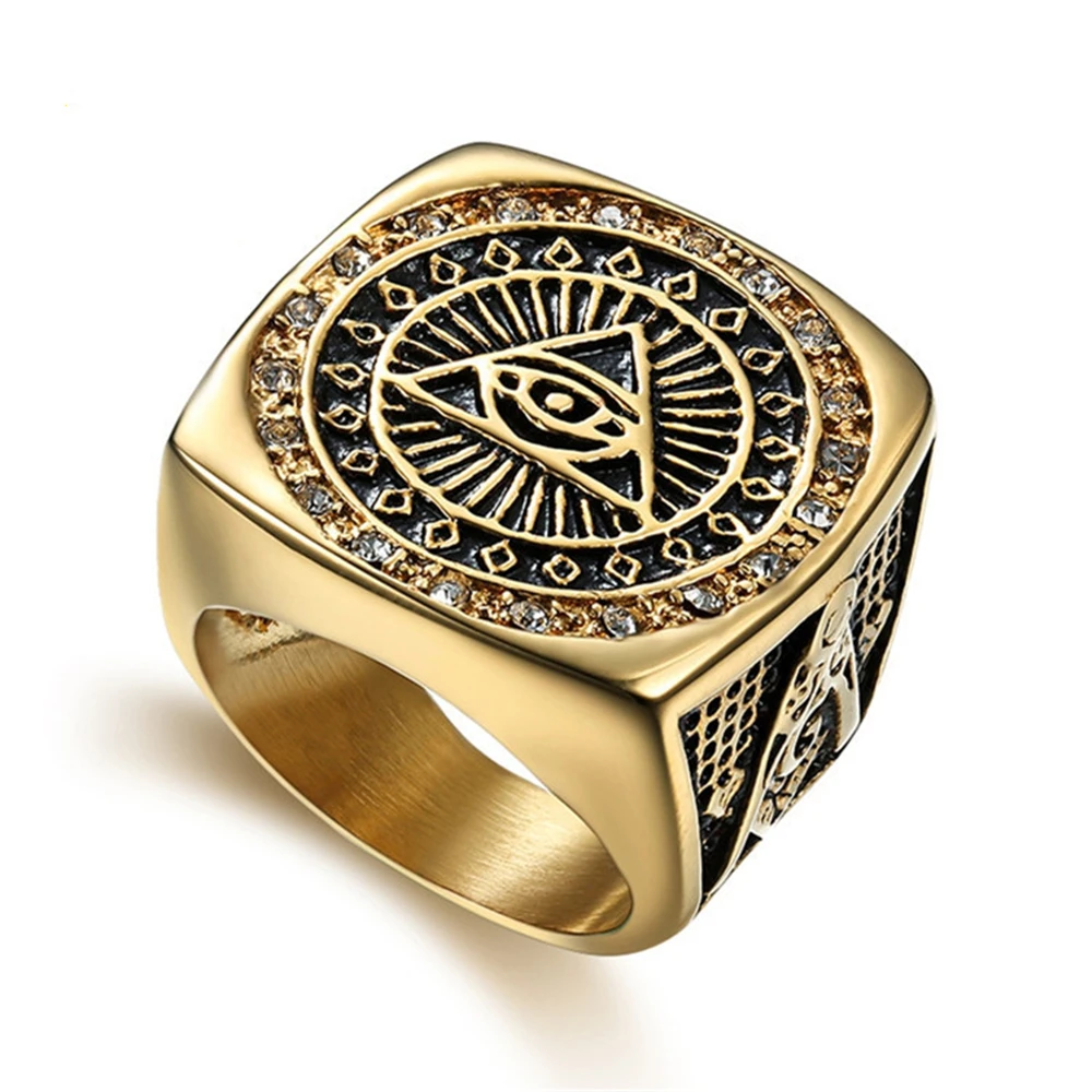 Loredana Epic Exquisite Titanium Steel Ring Ancient Egyptian Pyramid ...