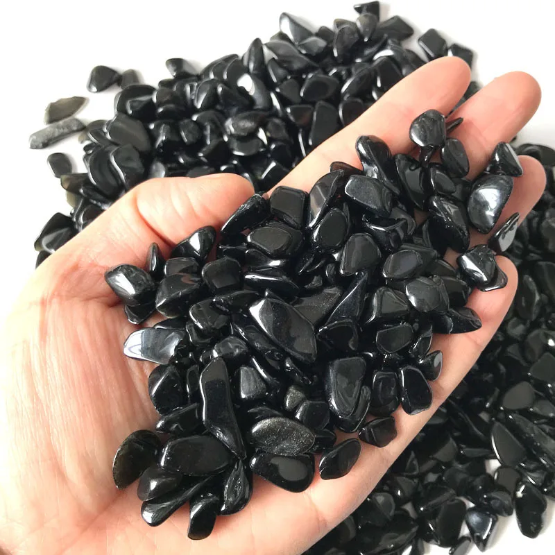 3 Size 100g Natural Black Obsidian Quartz Crystal Gravel Degauss ...