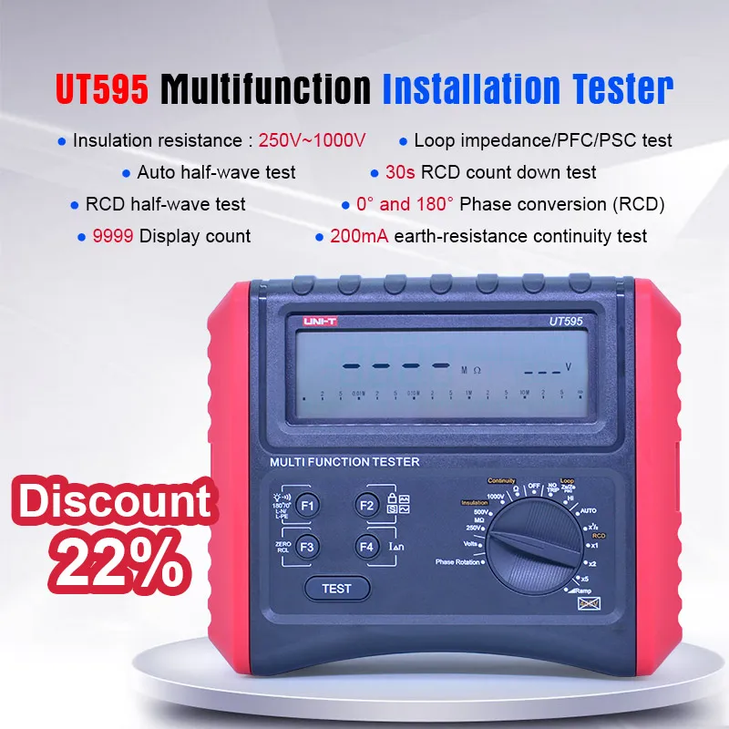 Ut595 Earth Ground Line Loop Impedance Tester Insulation Resistance ...