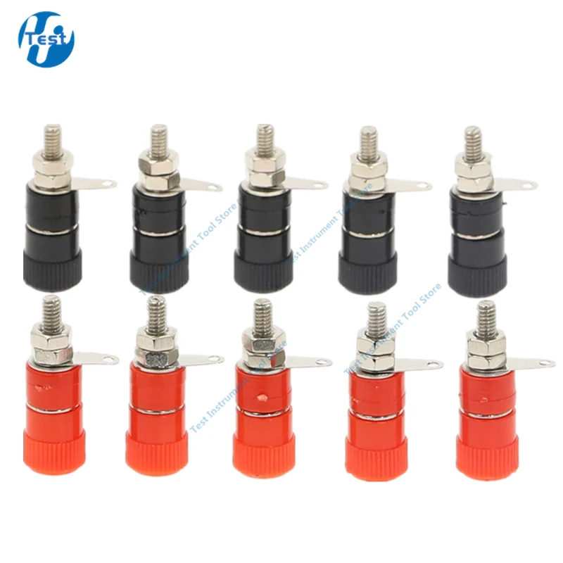 10pcs 4mm Banana Socket Nickel Plated Binding Post Nut Banana Plug Jack ...