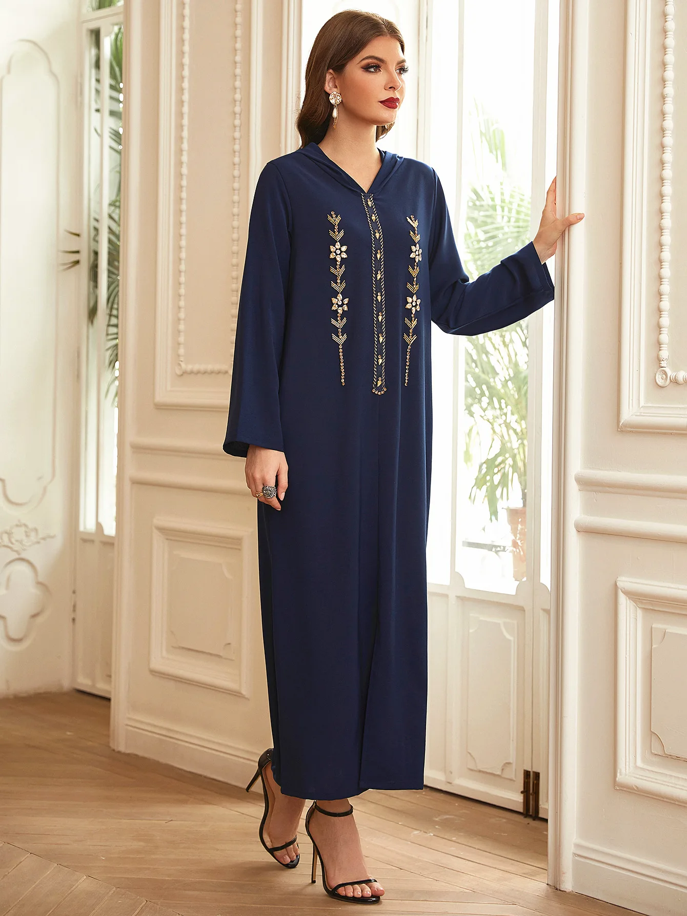 Vestido con capucha para mujer, caftán musulmán Eid Abaya, Dubái ...