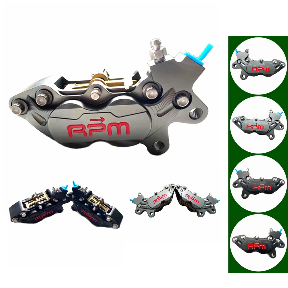 RPM CNC 오토바이 범용 전방 후방 브레이크 캘리퍼, 4 피스톤, 혼다 야마하 가와사키 스즈키 오토바이 액세서리, 40mm ...