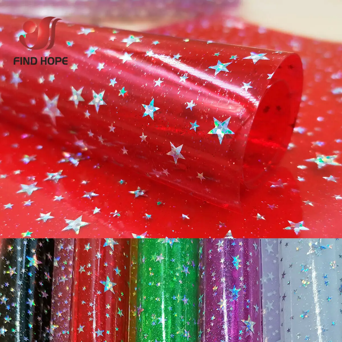A4 Iridescent Holographic Sparkle Pvc Vinyl Sparkle Star Fabric Shiny ...
