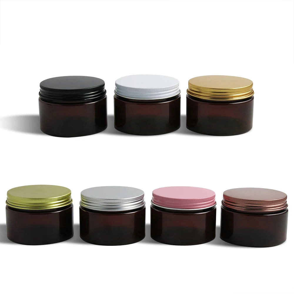 20 X 120g Amber Pet Cream Jar With Metal Lids 4oz Cream Bottle With ...