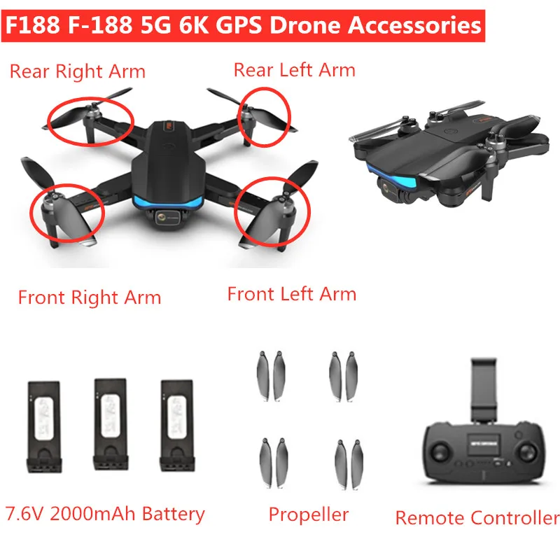 F188-F-188-5G-6K-GPS-Drone-Spare-Part-7-6V-2000MAH-Battery-propeller ...