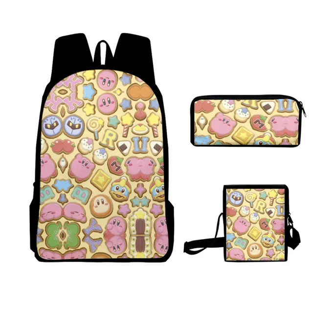 2021 The New KAWAII Kirby Anime cartoon Series 3D Kirby Backpack Three ...