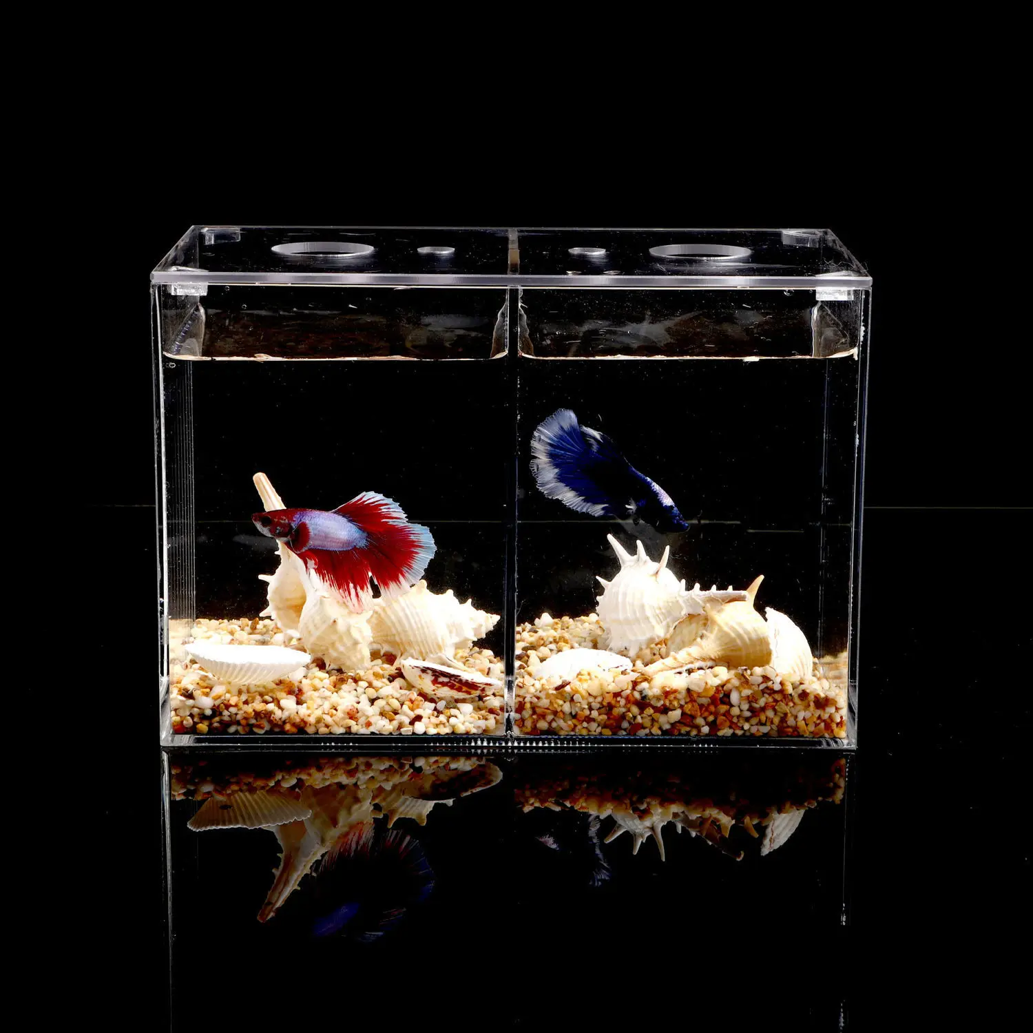 Small Betta Fish Tank Acrylic Aquarium Tank Landscaping Tortoise Tanks ...