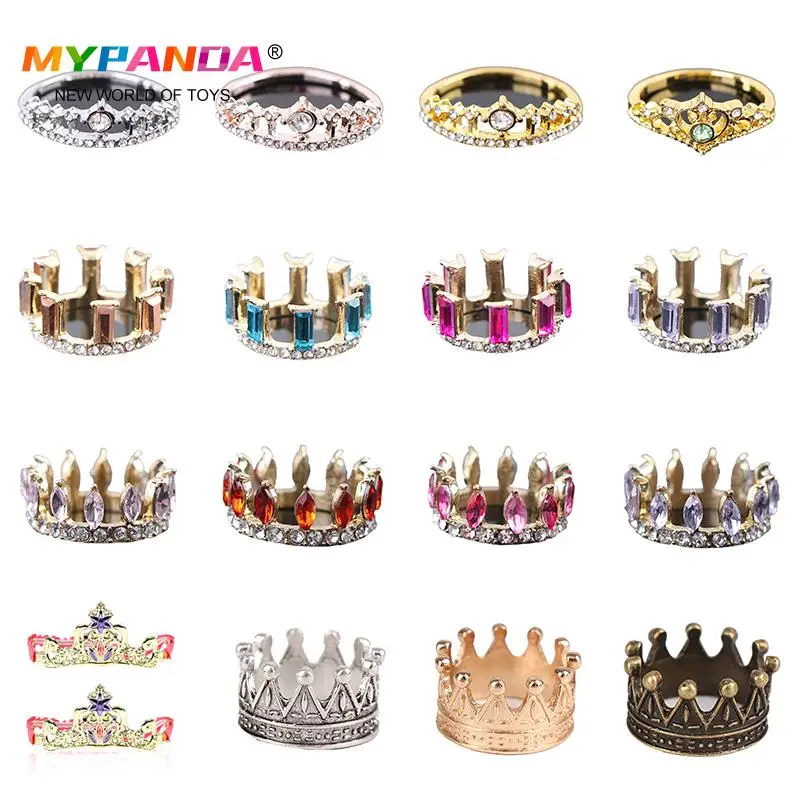 1/2pcs DIY Doll Crown Mini Fashion Metal Crown Princess Empress Model ...