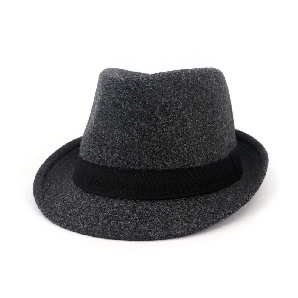 2021 novo chapéu de lã feminino curta borda fedora para o inverno ...