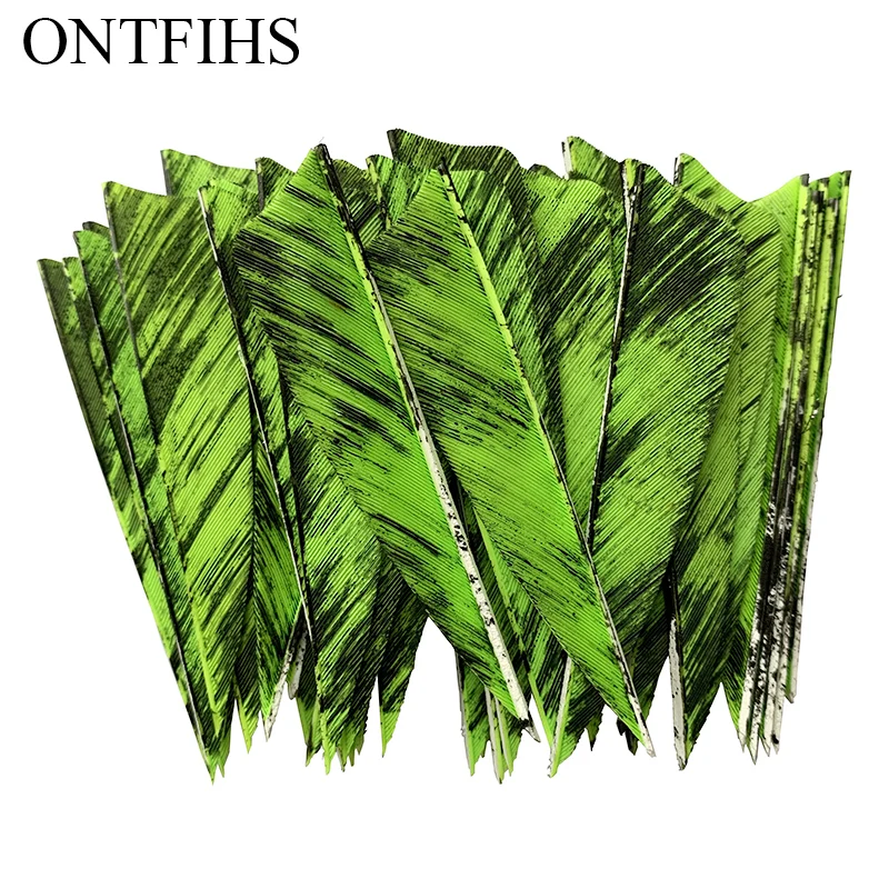100 Pcs ONTFIHS New 3 Inch Feather Arrows Archery Fletching Shield Cut ...