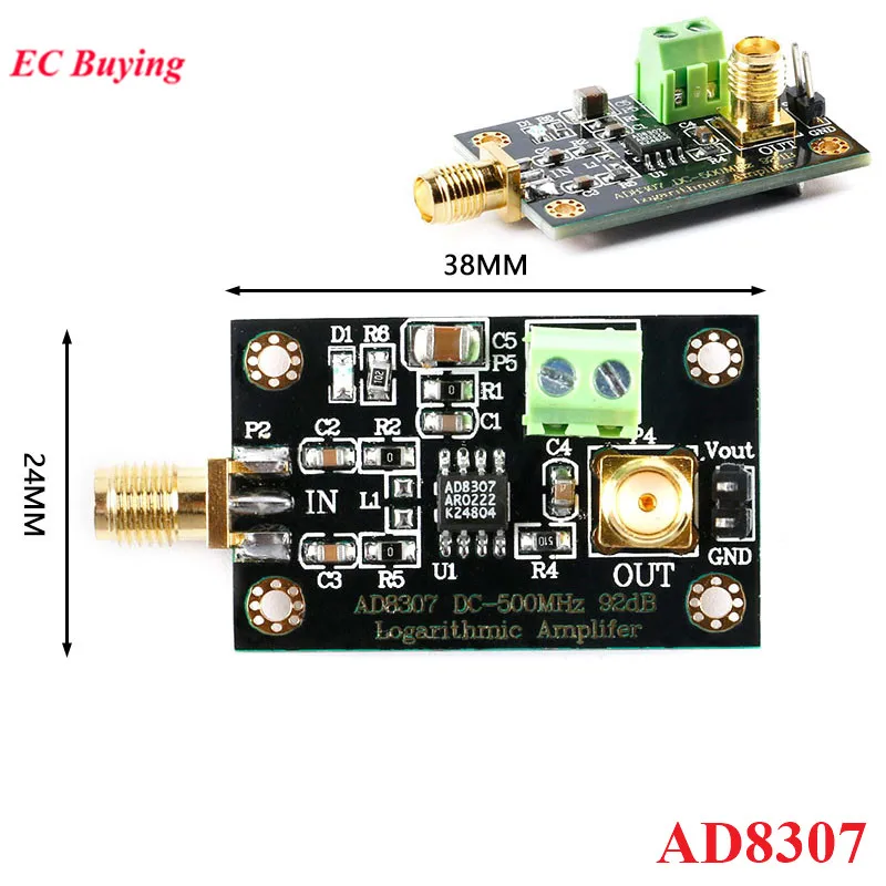 AD8307 RF Logarithmic Detector Module Power RF Log Amplifier Board DC ...