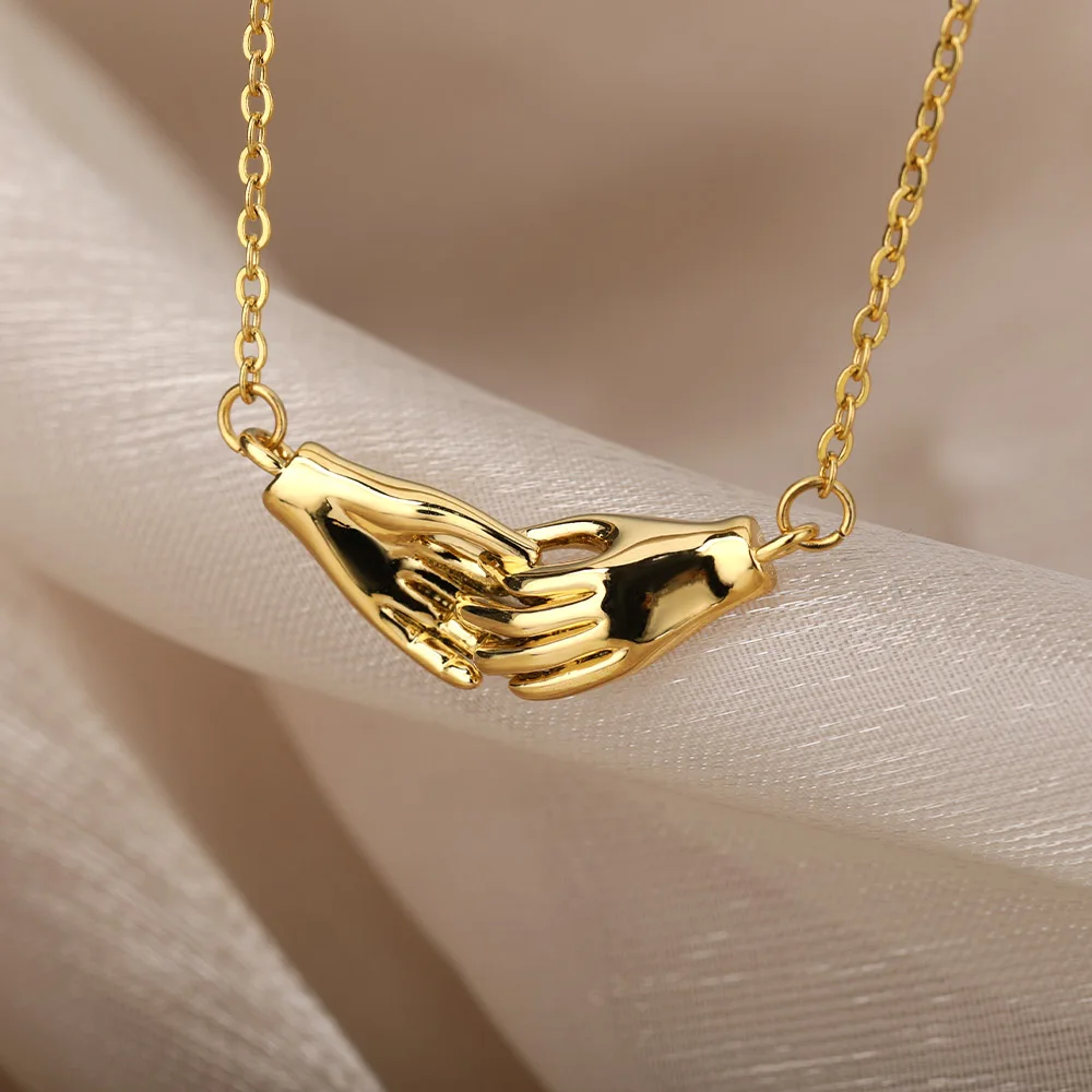 Holding Hands Charm Necklace | Dagiba Jewelry