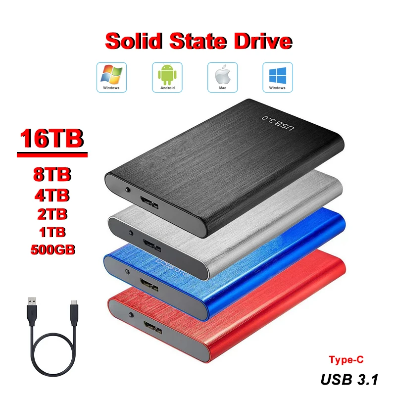 M.2 Ssd Mobile Solid State Drive 16tb 1t 500gb Storage Device Hard ...