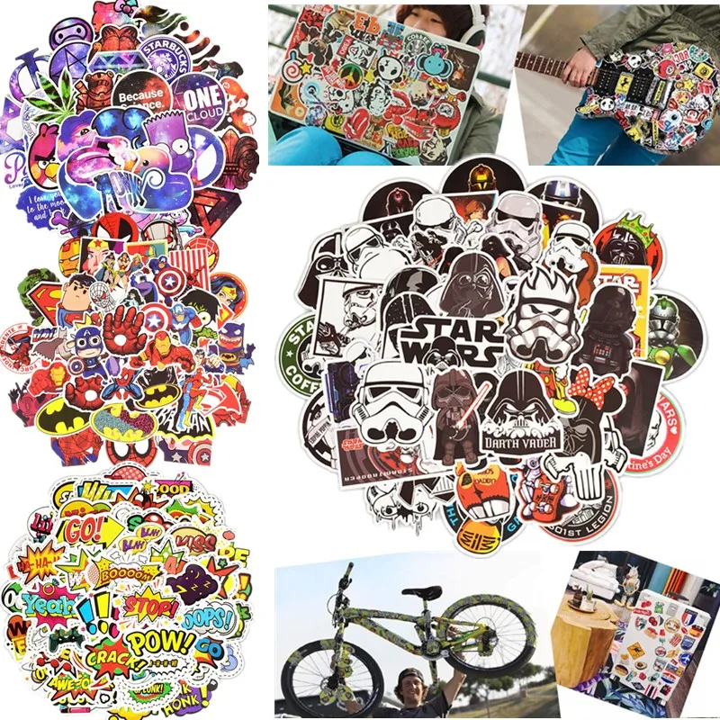 50pcs-Waterproof-Vinyl-Bicycle-Stickers-Motorcycle-Scooter-Decals-Phone ...