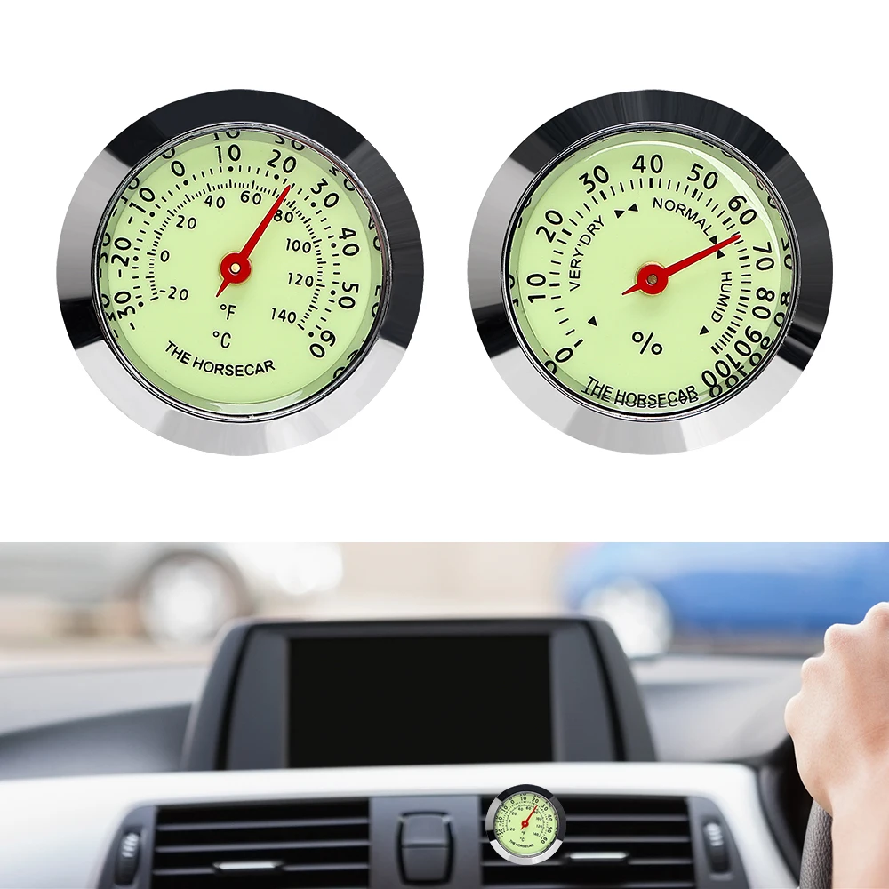 Luminous-Car-Interior-Decoration-Thermometer-Hygrometer-Air-Vent-Clip ...