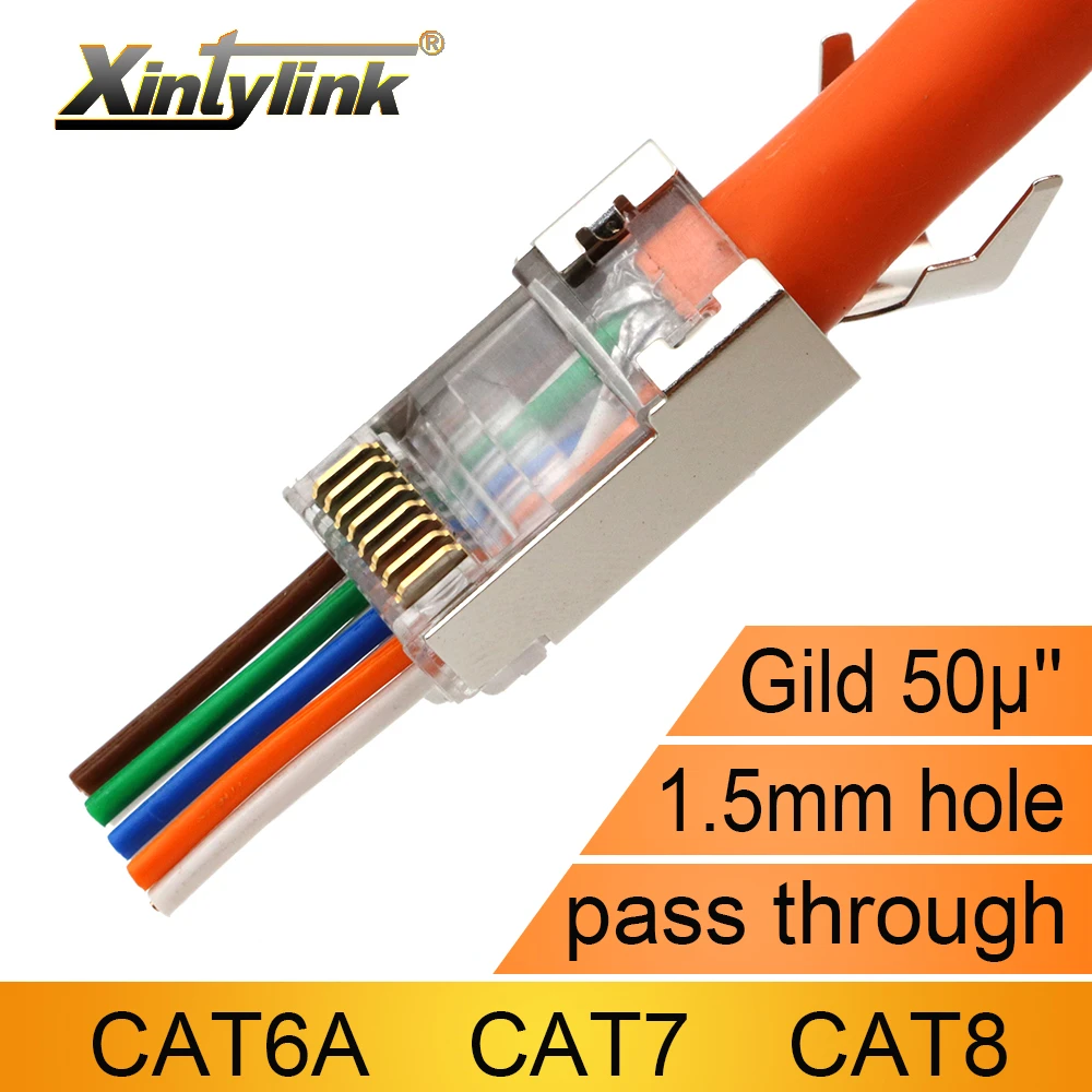 Xintylink Cat8 Cat7 Rj45 Connector 50u Cat6a Ends Ethernet Cable Plug ...