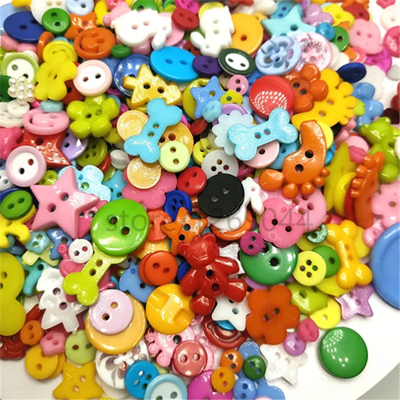 300pcs Mixed Small Plastic Buttons Lot For Sewing Fasteners ...