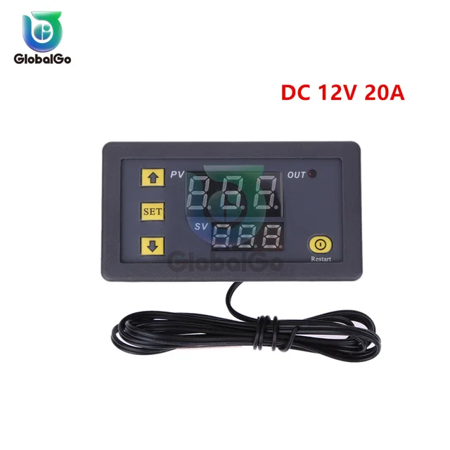 W3230 LED Digital Thermostat Temperature Control DC 12V AC 110V 220V 20A Mini LED Display ...