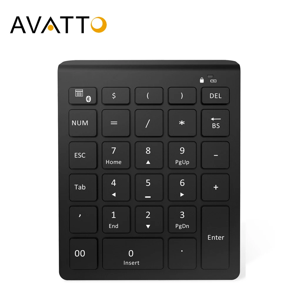 Avatto 28 Keys Bluetooth Wireless Numeric Keypad Mini Numpad With More ...