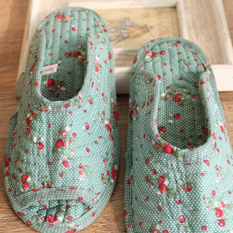 Pièce meuble,Pantoufles d'intérieur en coton doux japonais pour femmes ...