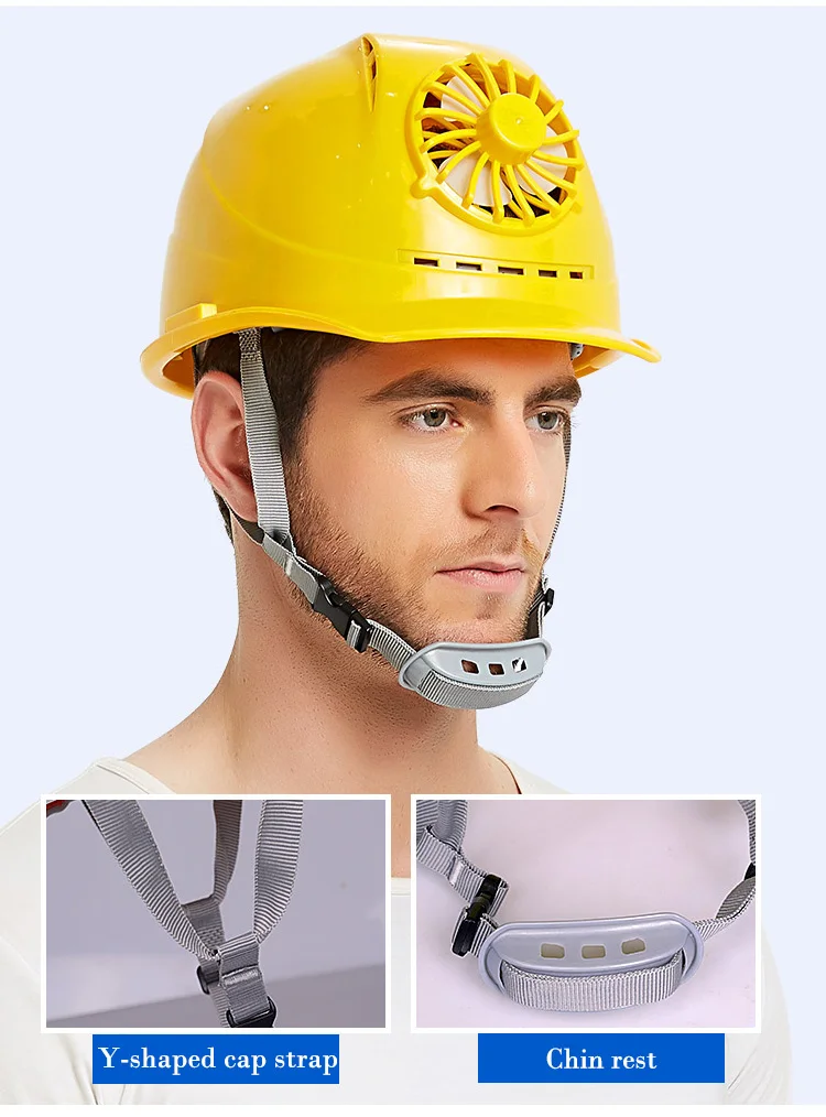 Solar Power Safety Helmet Outdoor Working Fan Hard Hat Construction ...
