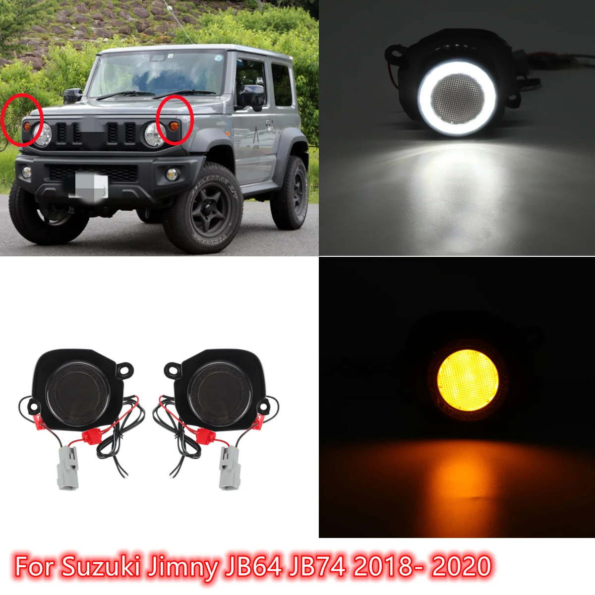 For Suzuki Jimny JB64 JB74 2019 2020 LED Turn Signal Light Fog Light DRL Daytime Running Light ...