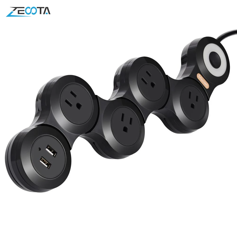 Multiple Power Strip 4 Way Outlets Us Electrical Plug Socket Dual Usb ...