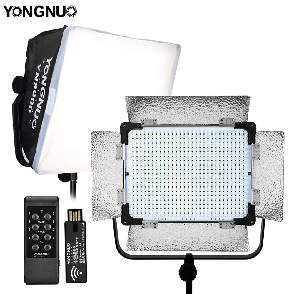 Yongnuo-YN6000-YN9000-Pro-LED-Video-Light-Softbox-White-5600K-Bi-color ...