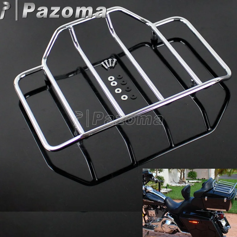 Motorcycle-Chrome-Tour-Pak-Pack-Luggage-Top-Rack-for-Harley-Touring ...