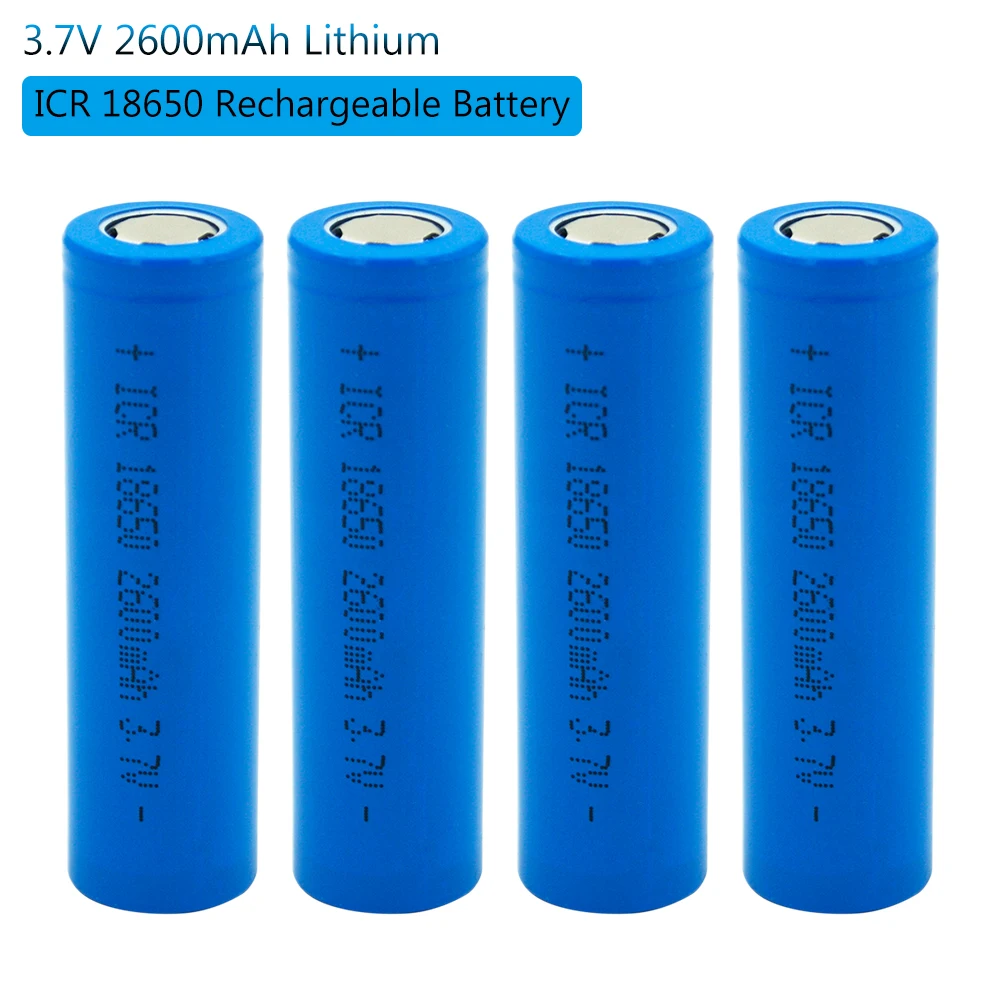 Batería recargable de iones de litio, 18650 Mah, 2600 V, capacidad Real de 3,7 mah|Baterías ...