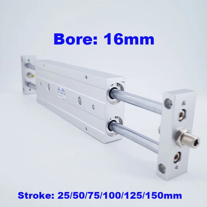 고품질 더블 피스톤로드 에어 액추에이터 STMB 보어, 16mm 스트로크 25/50/75/100/125/150 슬라이드 테이블 ...