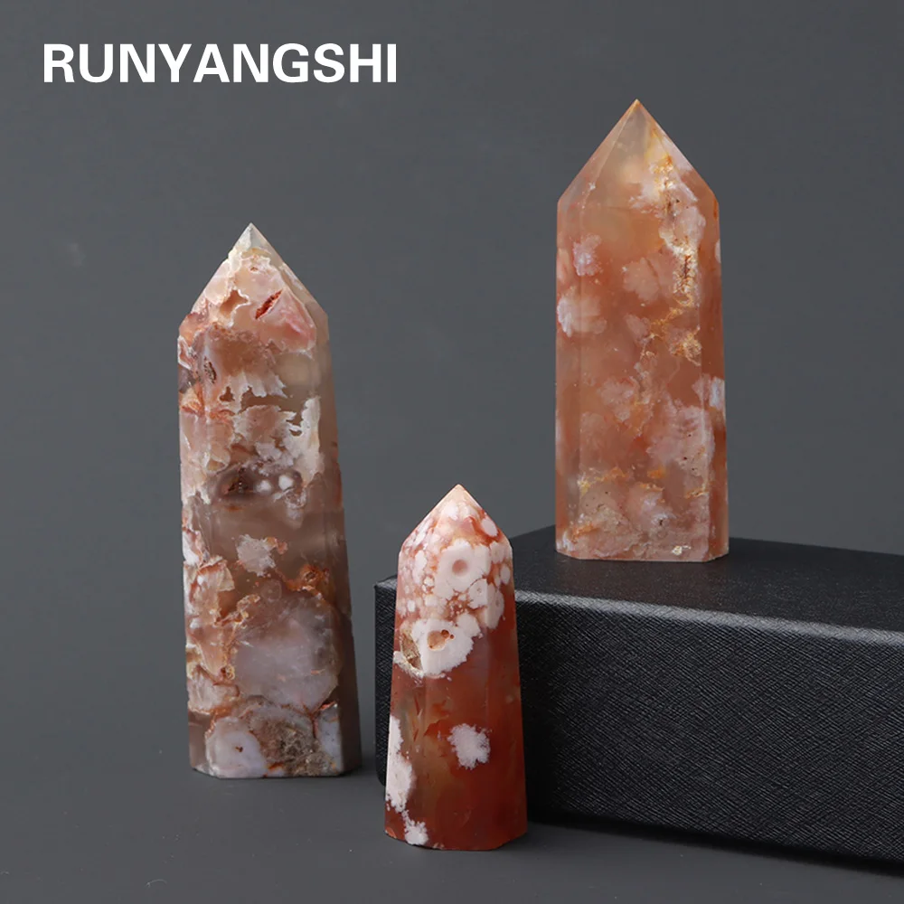 Natural Stone Cherry Agate | Flower Agate Crystal | Agate Crystal Point ...