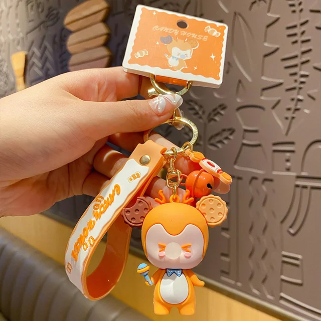 Pvc Cartoon Candy Fawn Metal Kulcstartó 5 Színes Buborék Szarvas Medál ...