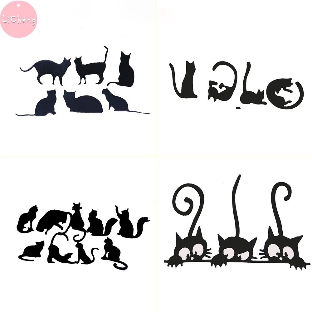 Cute Cats Metal Cutting Dies Scrapbooking Photo Album Cards Making ...