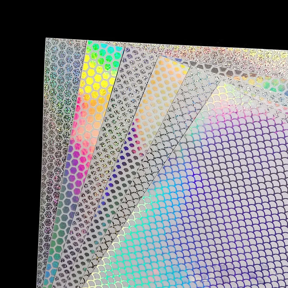 Holographic Transparent laser PVC self adhesive iridescent stickers ...